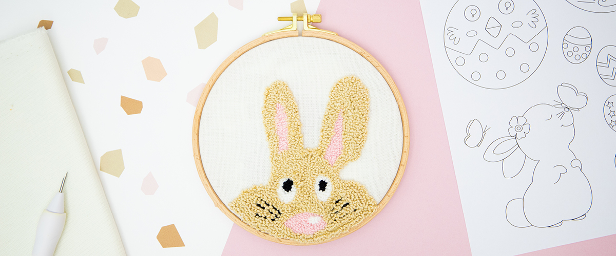 Punch an Easter bunny with our free punch needle patterns